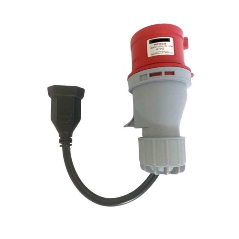 ADAPTADOR TOMADA 20A PARA PLUGE 32A 380V 3P+N+T INDUSTRIAL - EVSPLUGS