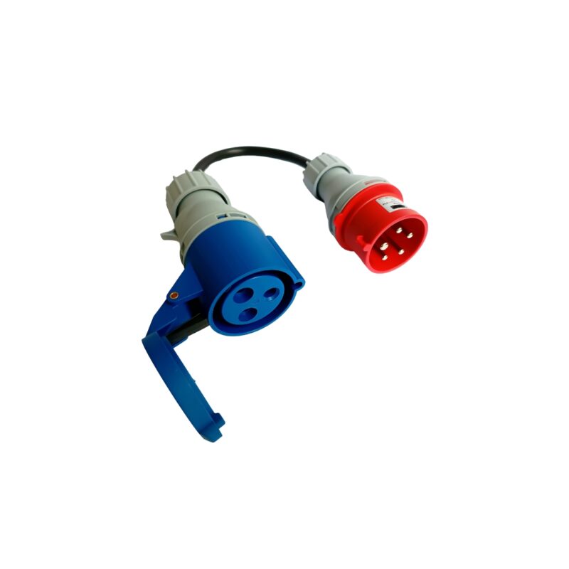 ADAPTADOR TOMADA 16A 220V PARA PLUG 16A 380V INDUSTRIAL - EVSPLUGS
